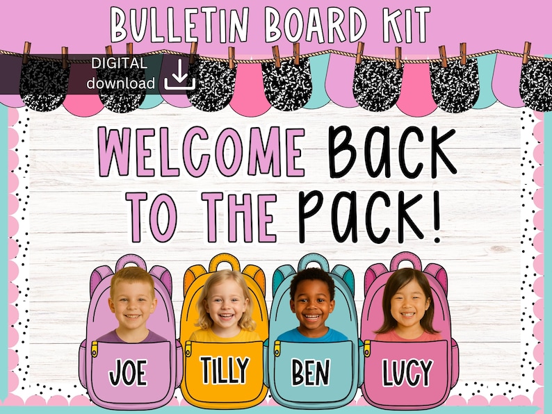 Back to School Bulletin Board Kit: Backpack Theme Classroom Decor ...