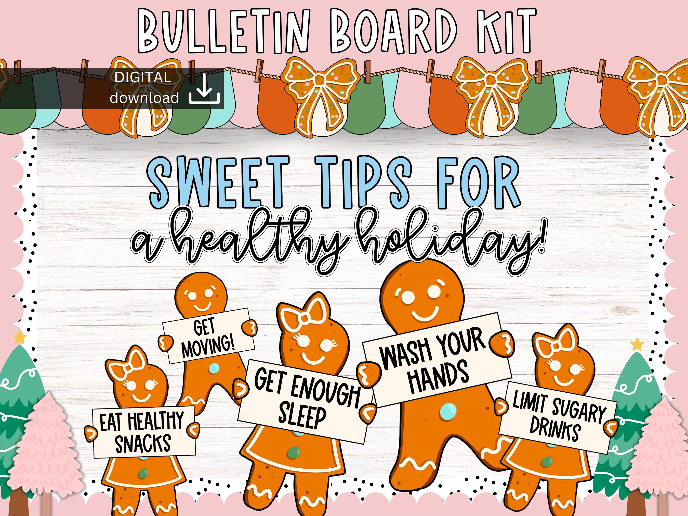 Winter Healthy Habits Bulletin Board | Nurse Office Door | Christmas ...