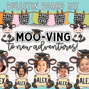 Cow Graduation Bulletin Board Kit: Editable Classroom Decor (digital ...