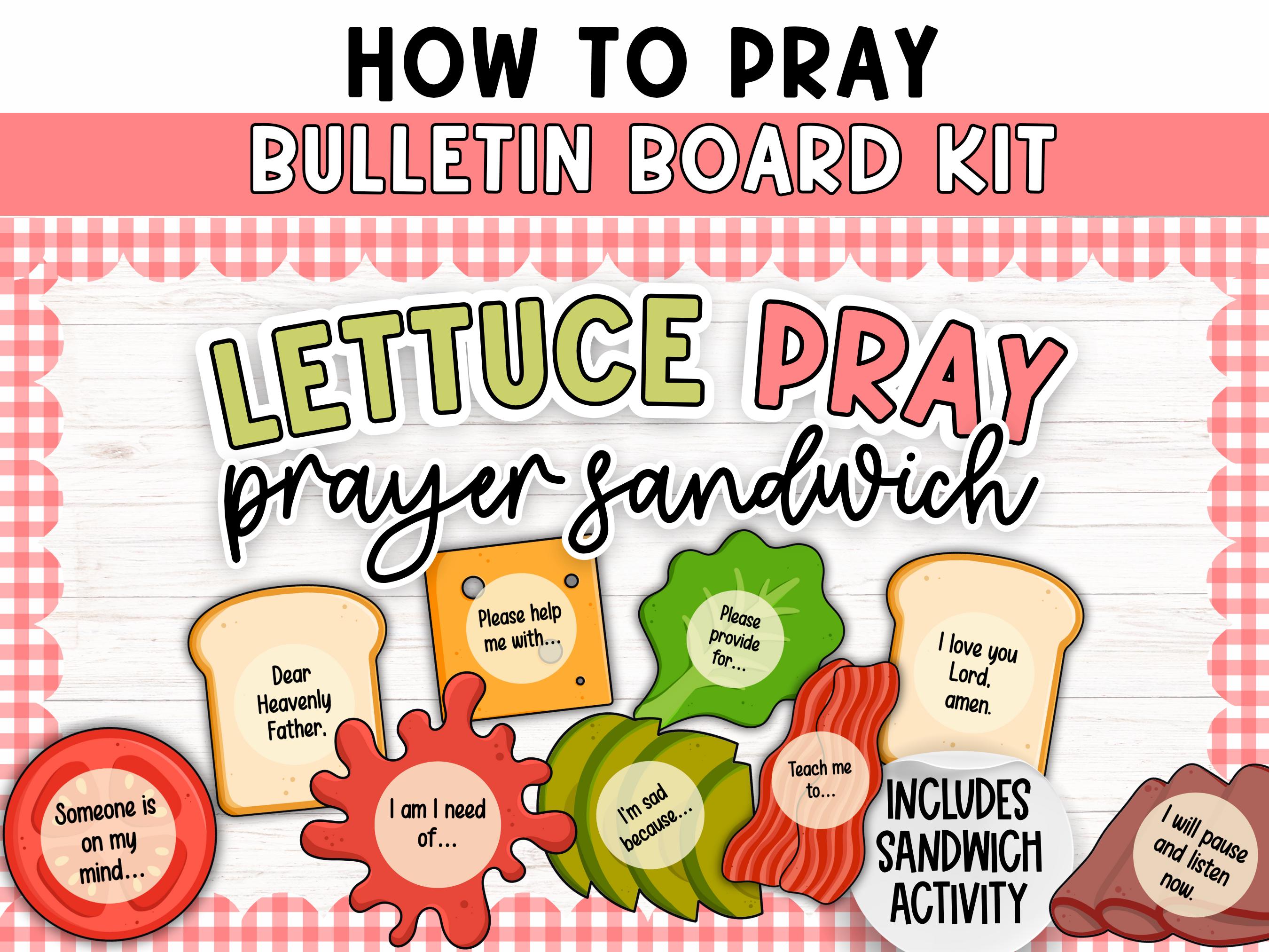 Prayer Sandwich Bulletin Board Kit: Christian Kids Prayer Prompts ...