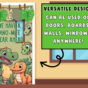 New Year Bulletin Board | January Classroom Decor | Dinosaur Bulletin ...