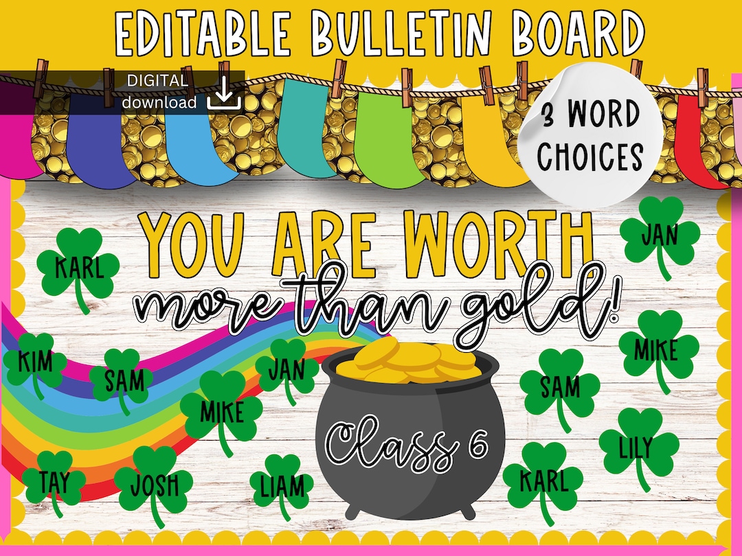 March Bulletin Board | St Patrick’s Day Bulletin Board | Positive ...