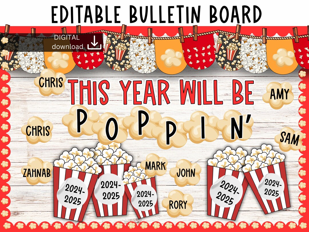 Back to School Bulletin Board | Welcome Back Bulletin Board | Popcorn ...