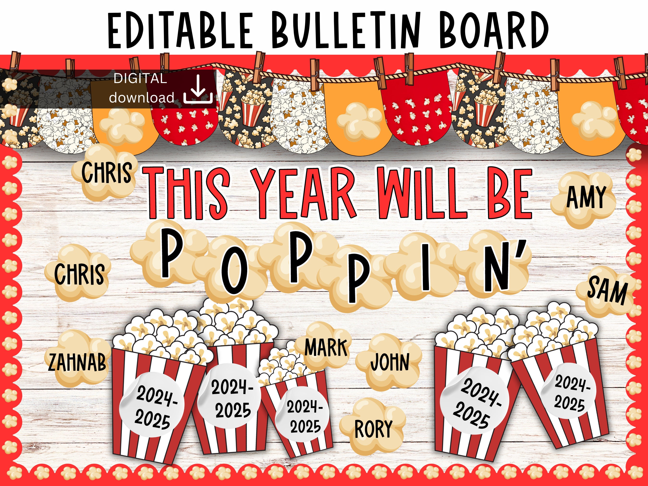 Back to School Bulletin Board | Welcome Back Bulletin Board | Popcorn ...