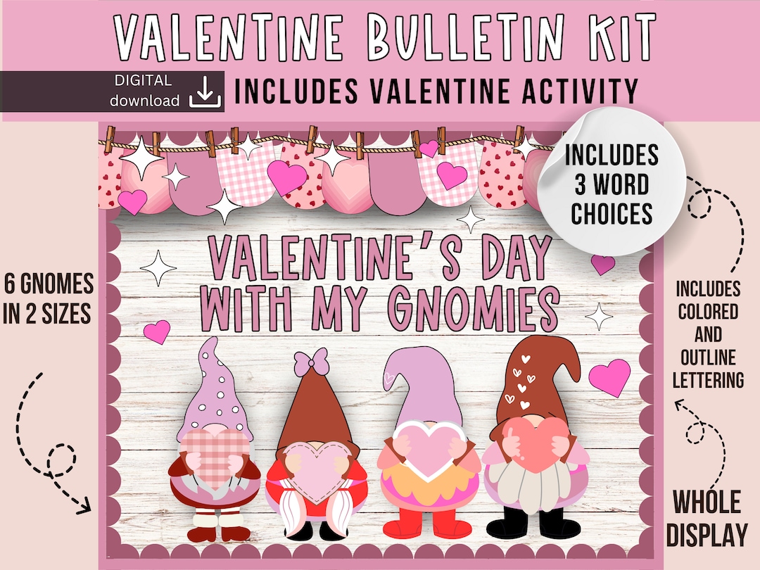 Valentine Bulletin Board Gnome Bulletin Board February Bulletin Board ...