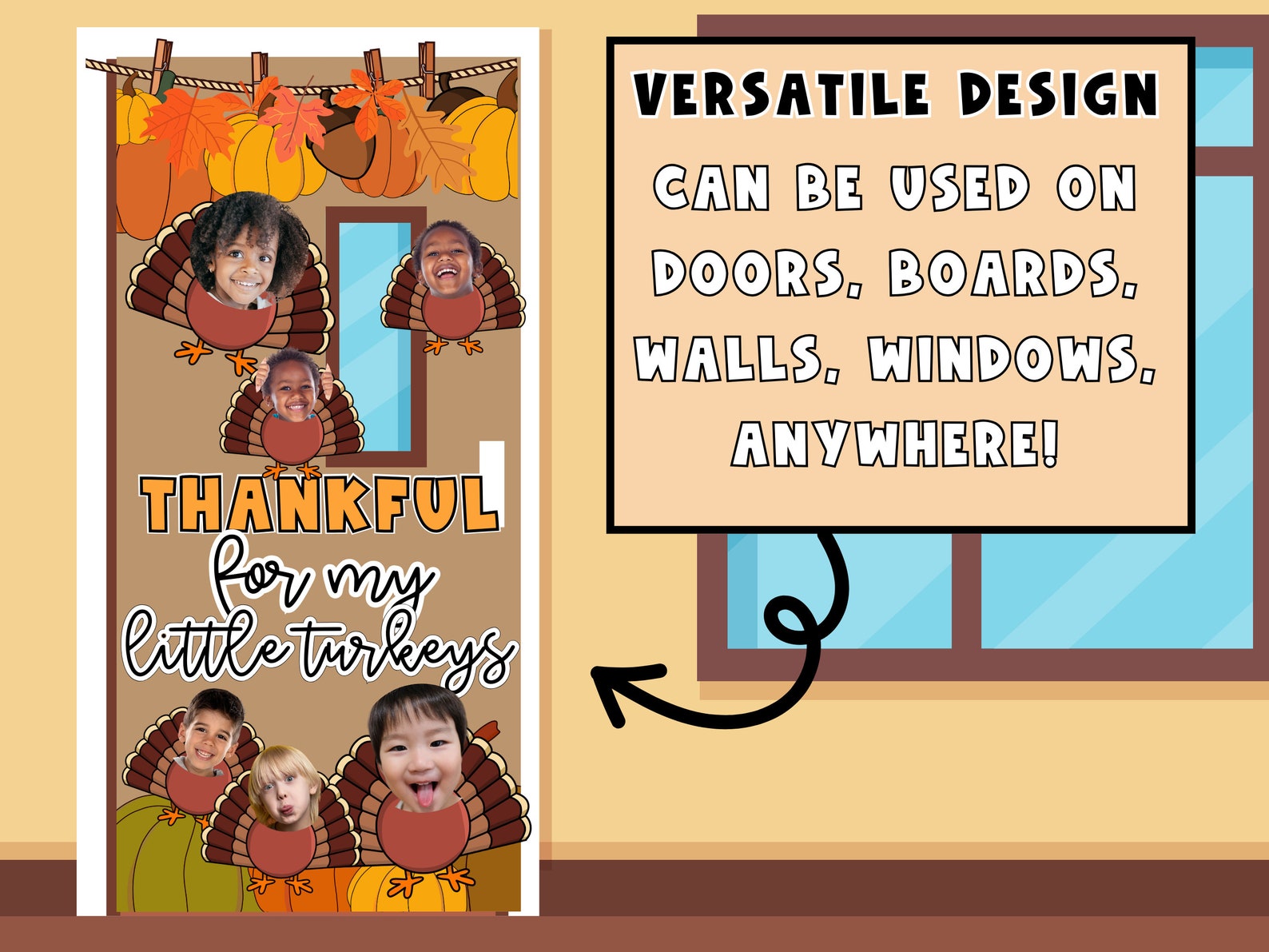 Thanksgiving Bulletin Board Kit Classroom Decor for Thanksgiving ...