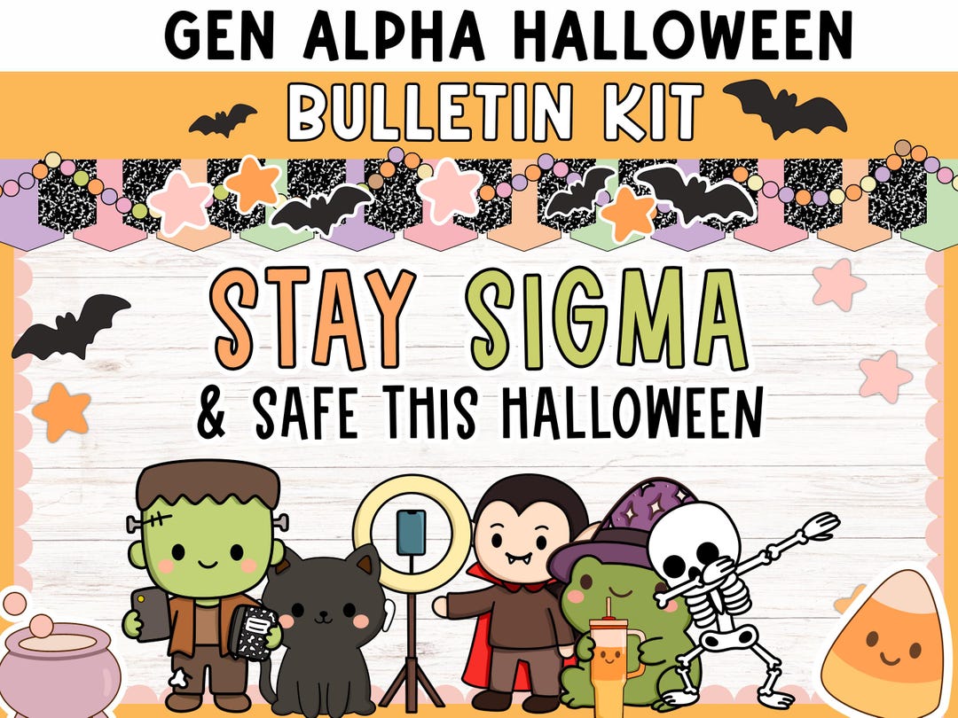 Gen Alpha Halloween Bulletin Board: Funny Classroom Display - Etsy