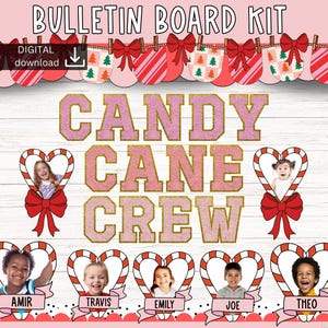 Christmas Bulletin Board Kit | Candy Cane Bulletin Board | Cute Pastel ...
