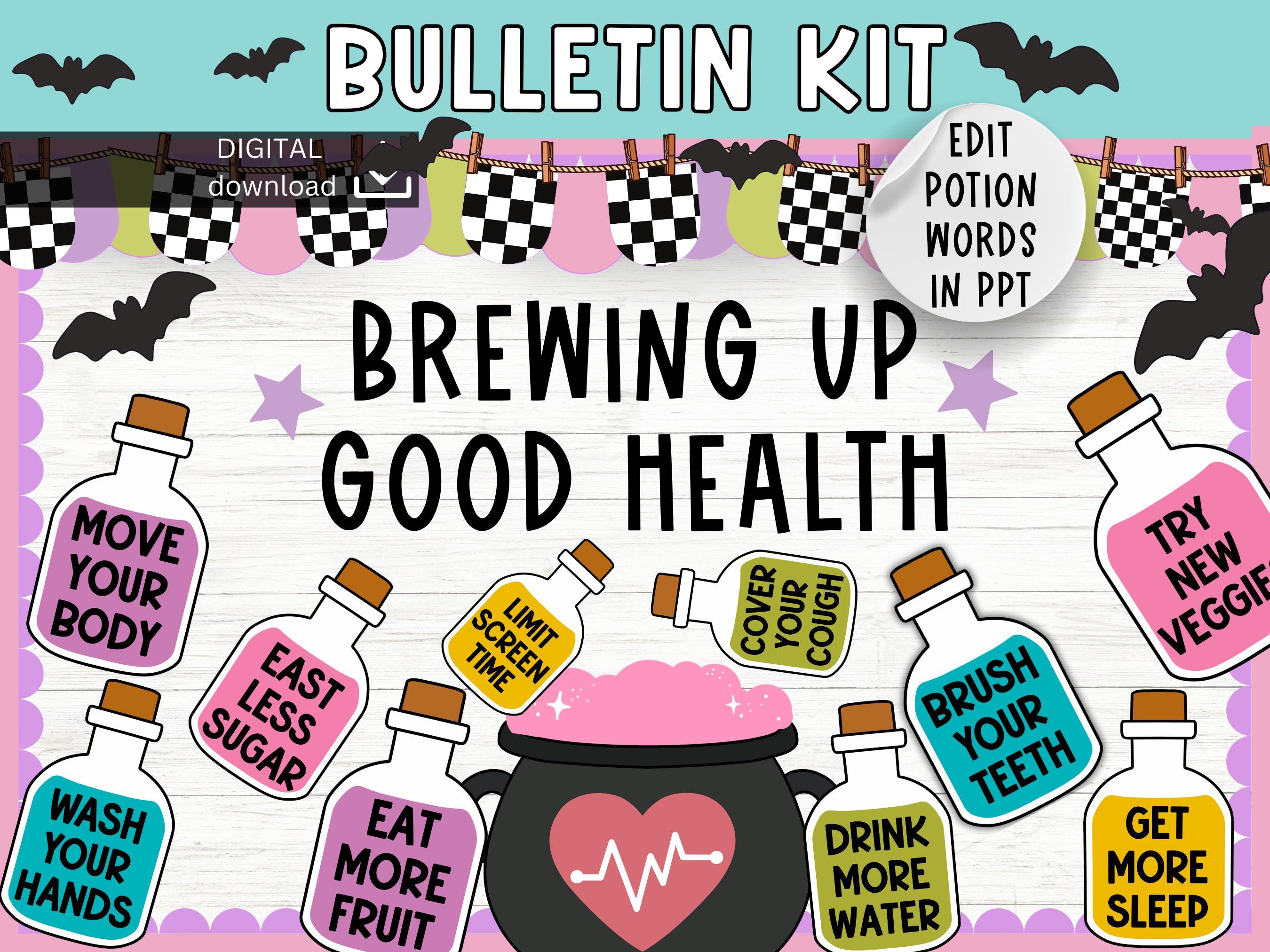 Halloween Nurse Bulletin Board Kit: School Health Office Decor (digital ...