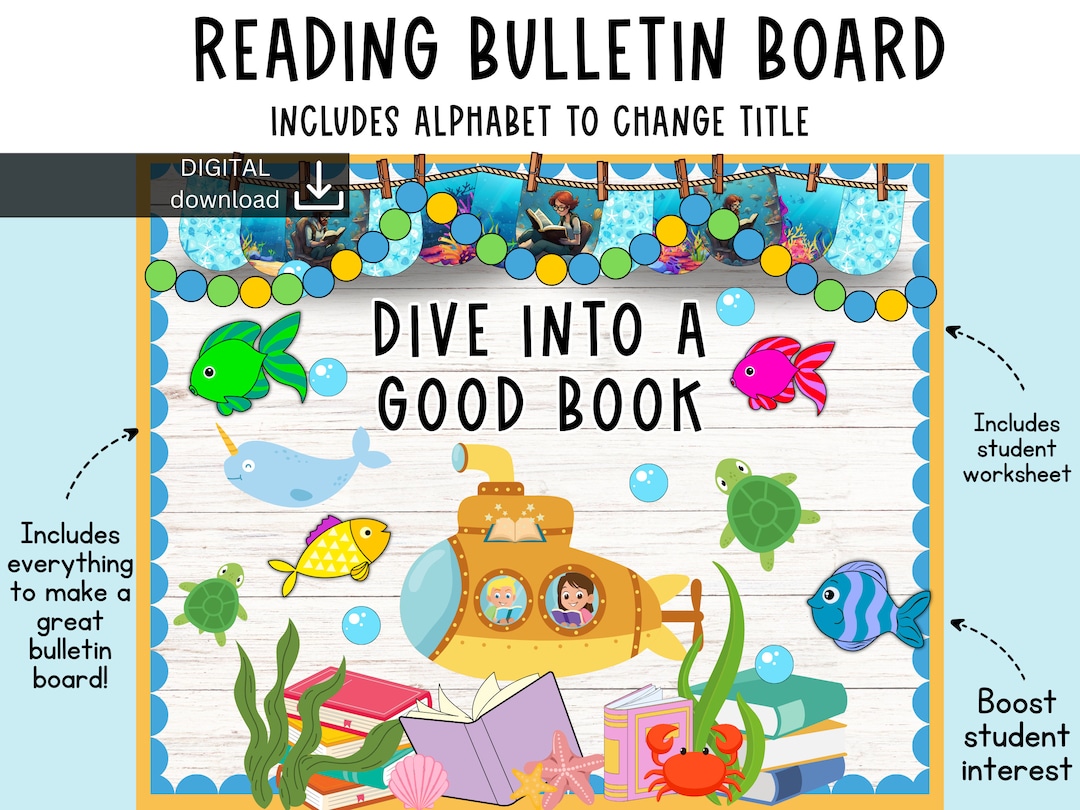 Reading Bulletin Board | Reading Corner Decor | Books Bulletin Board ...