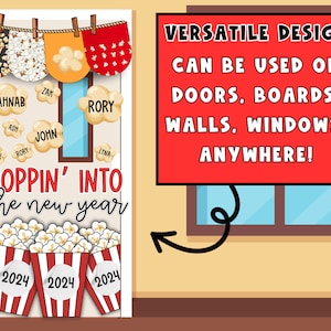 New Year Bulletin Board | Popcorn Bulletin Board | New Year Classroom ...