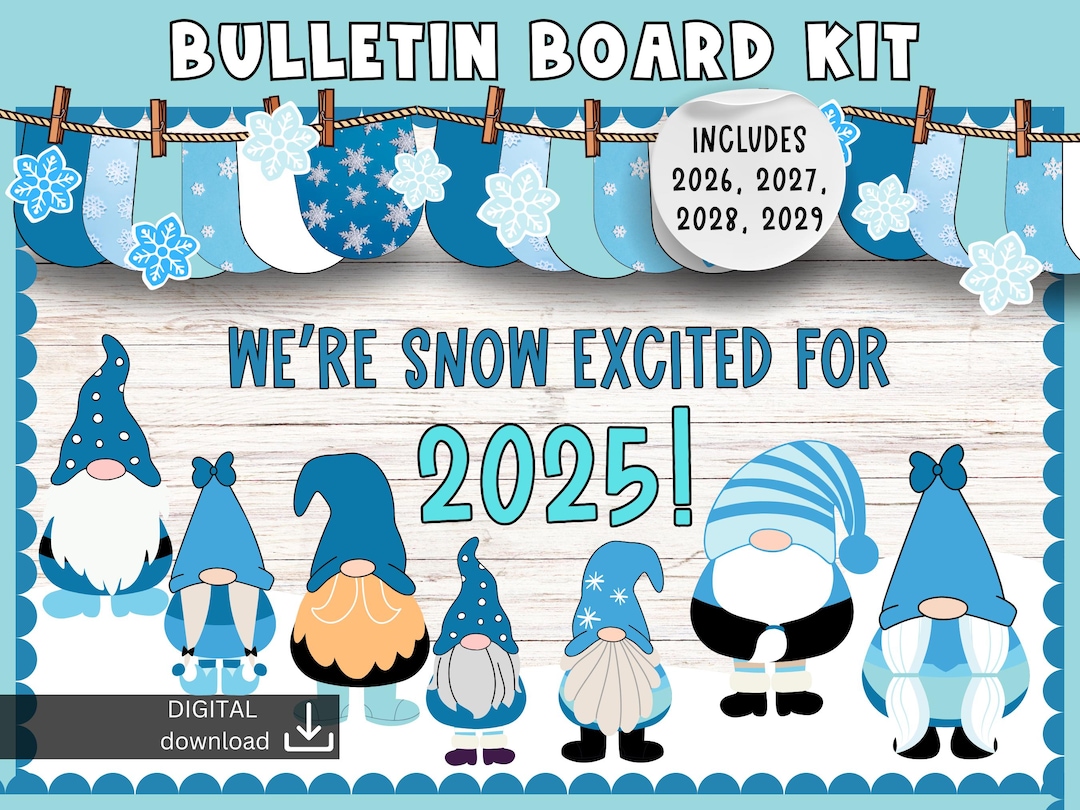 New Year Bulletin Board | January Classroom Decor | Gnome Bulletin ...