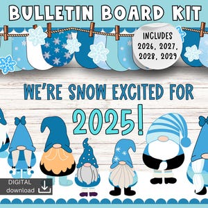 New Year Bulletin Board | January Classroom Decor | Gnome Bulletin ...
