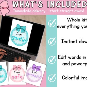 Coquette Classroom Affirmation Station: Mental Health Decor (printable ...