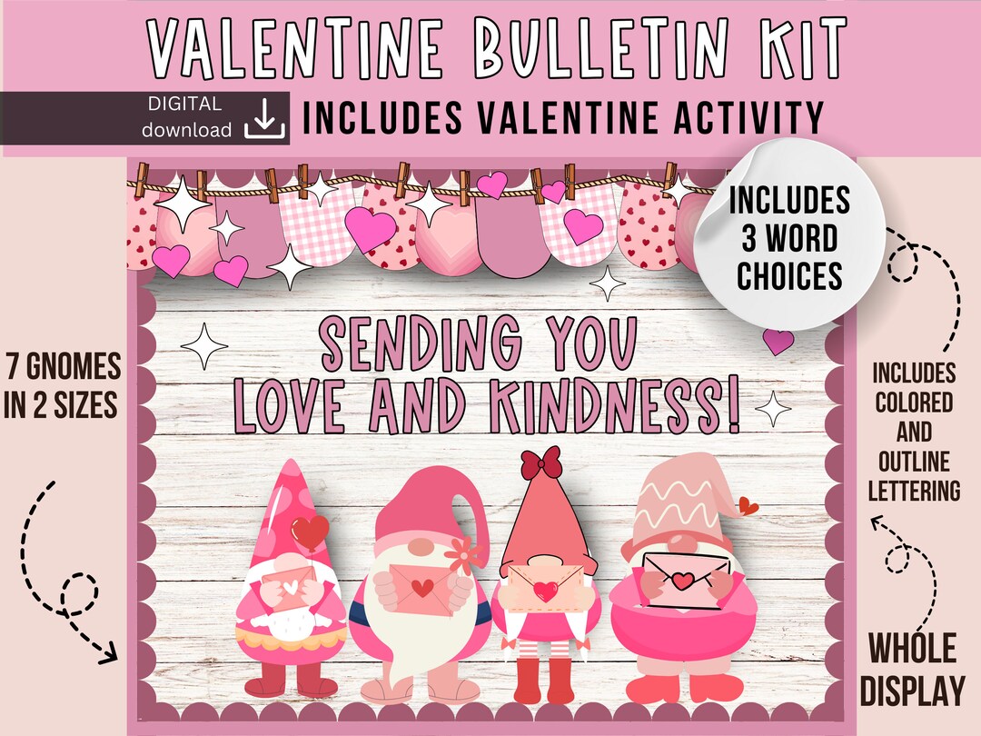 Valentine Bulletin Board Gnome Bulletin Board February Bulletin Board ...