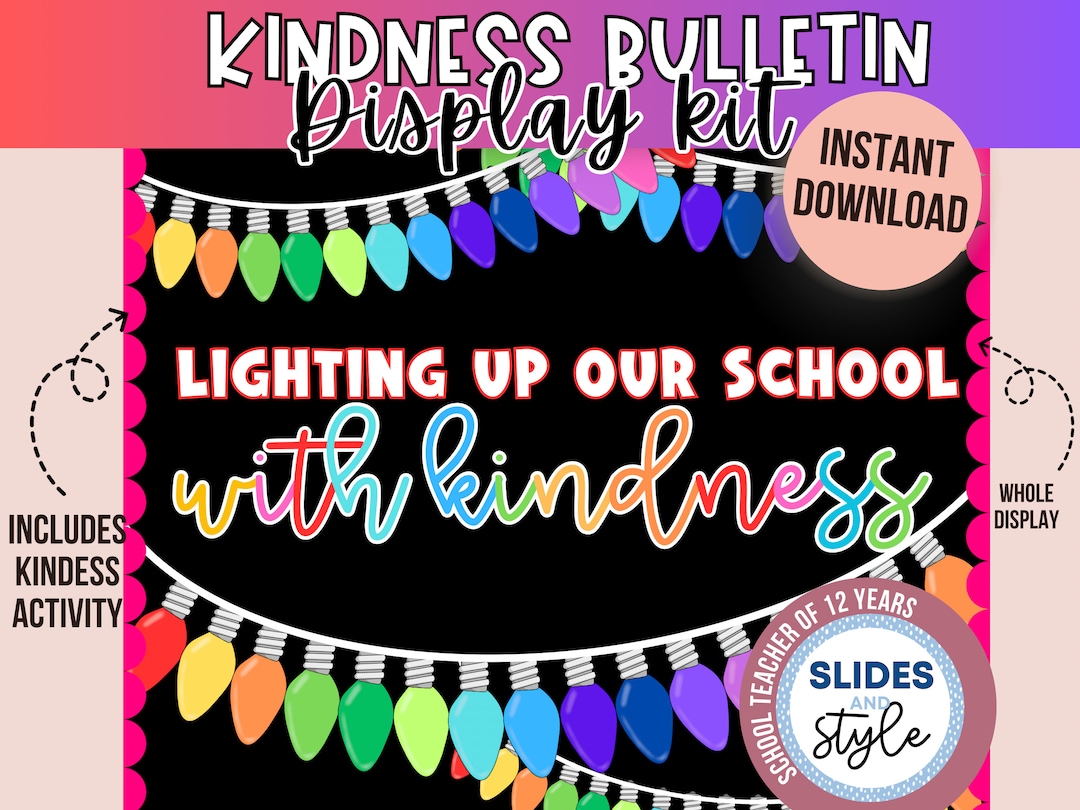 Christmas Classroom Decor Printable | Kindness Bulletin Board Decor ...