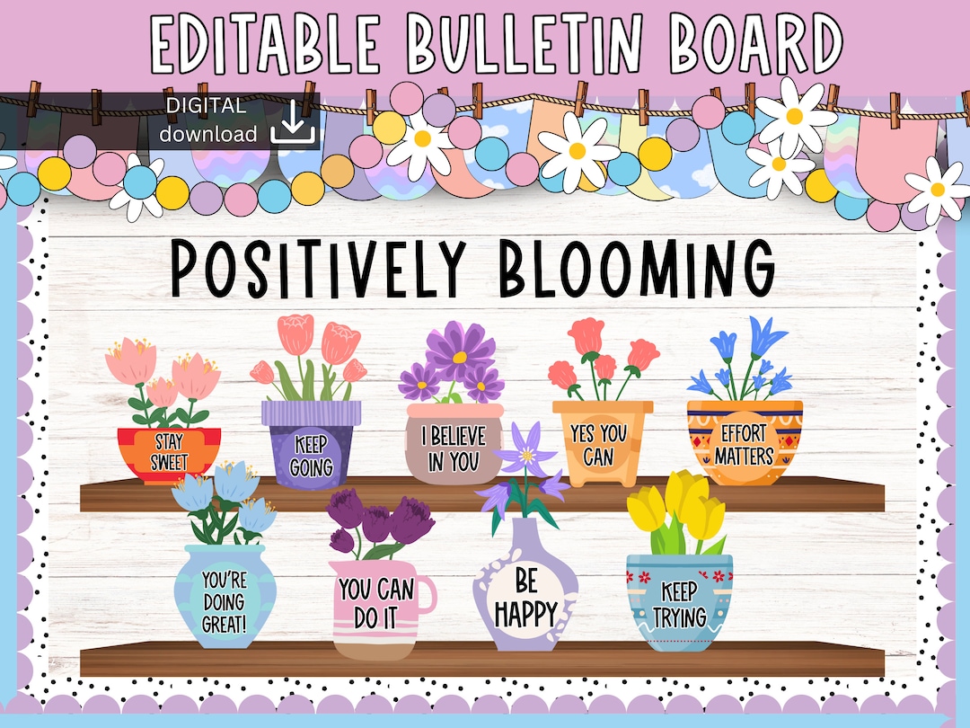 Spring Summer Bulletin Board | Mental Health Bulletin Board | Growing ...