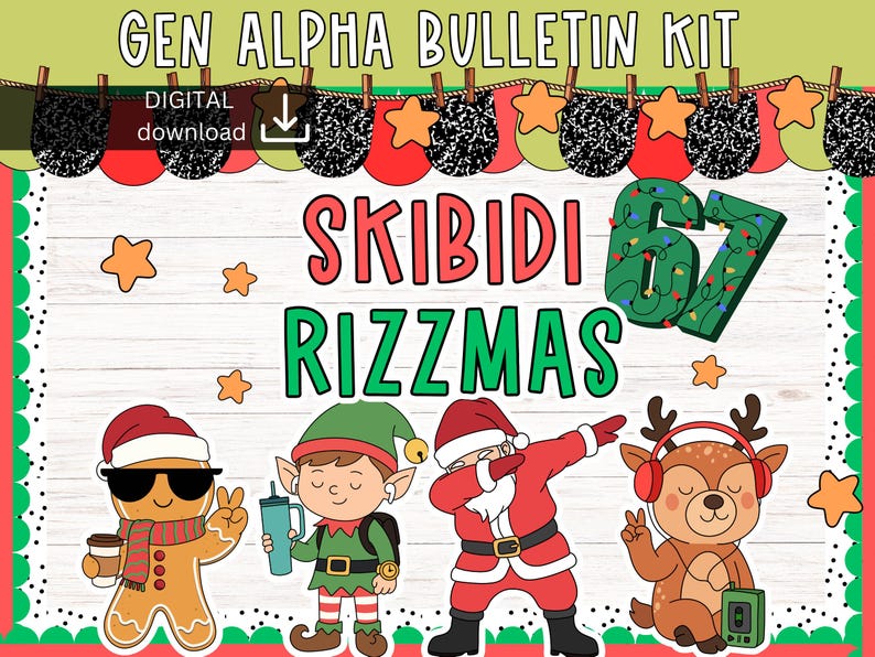 Christmas Gen Alpha Bulletin Board | Middle School Winter Bulletin ...