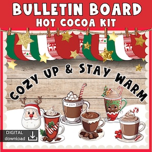 Hot Cocoa Bulletin Board | Christmas Mugs Bulletin Board Decor ...