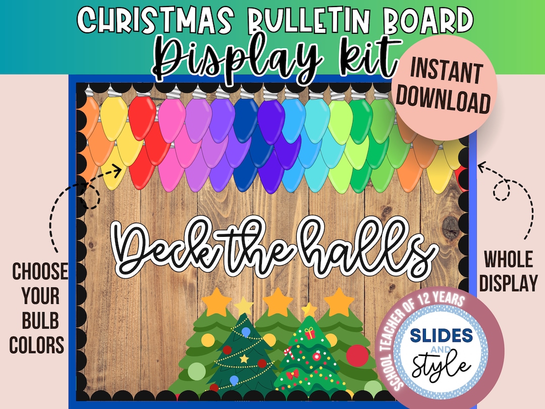 Christmas Classroom Decor Printable | Holiday Bulletin Board Decor ...