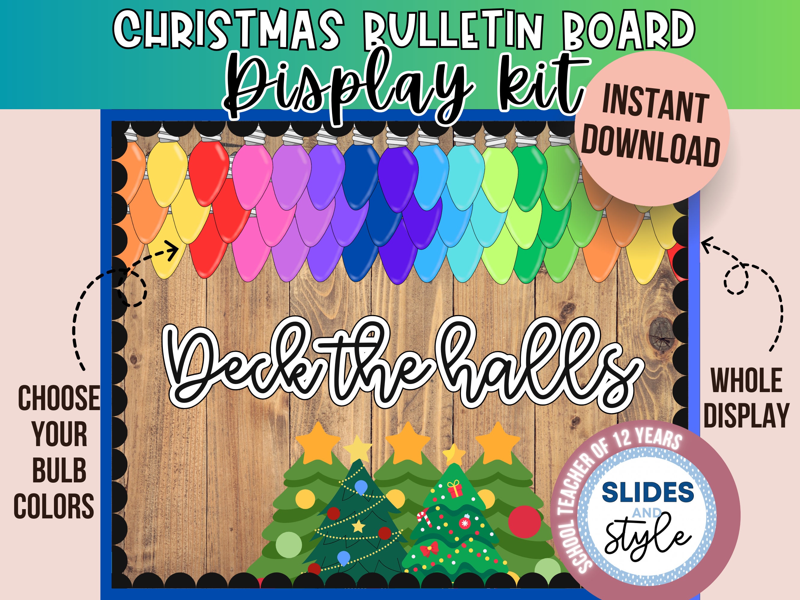 Christmas Classroom Decor Printable | Holiday Bulletin Board Decor ...