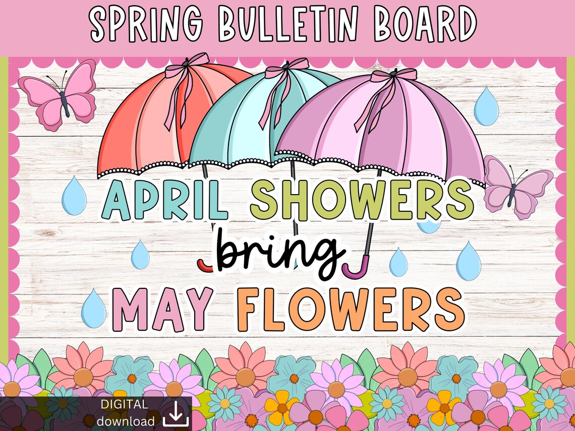 Spring Bulletin Board | April Showers Bulletin | Coquette Classroom ...