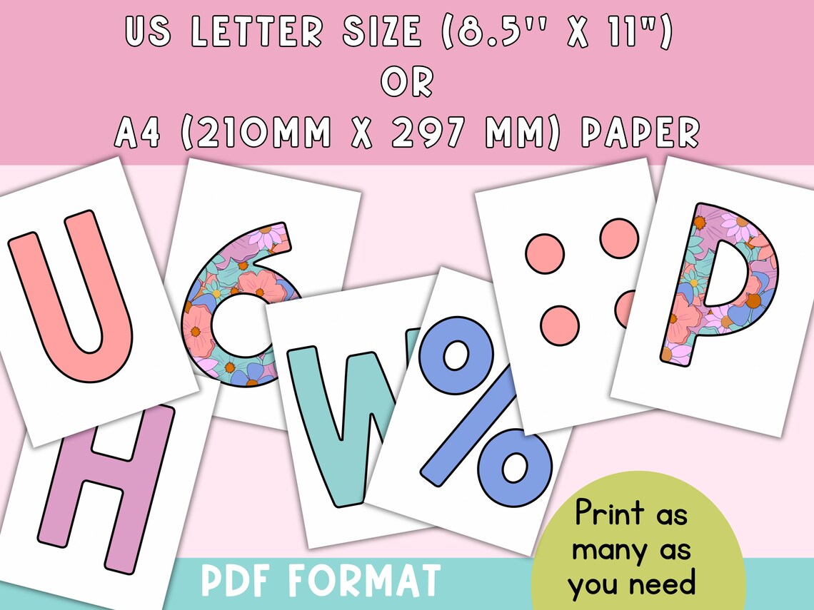 Bulletin Board Lettering | Flower Alphabet | Spring Classroom Decor ...