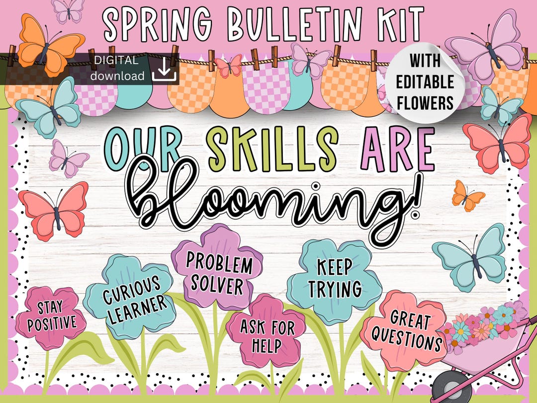 Spring Bulletin Board | March Bulletin Board | Editable Bulletin Board ...