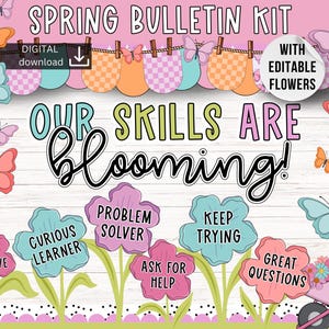 Spring Bulletin Board | March Bulletin Board | Editable Bulletin Board ...