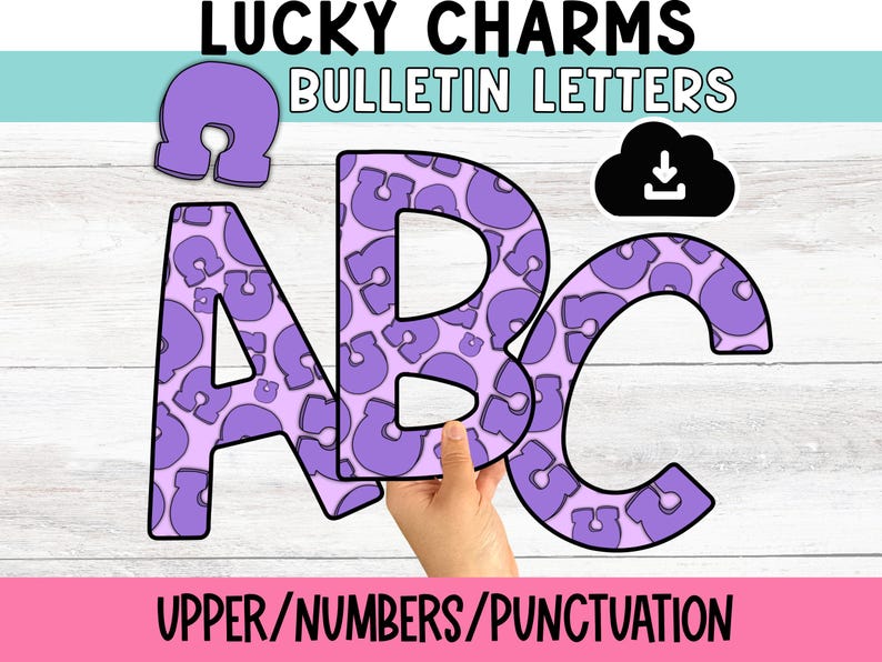 Lucky Charms Alphabet | Printable Horseshoe Bulletin Lettering | St ...