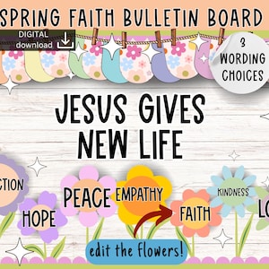 Spring Faith Bulletin Board | Catholic March Bulletin Board | Jesus ...