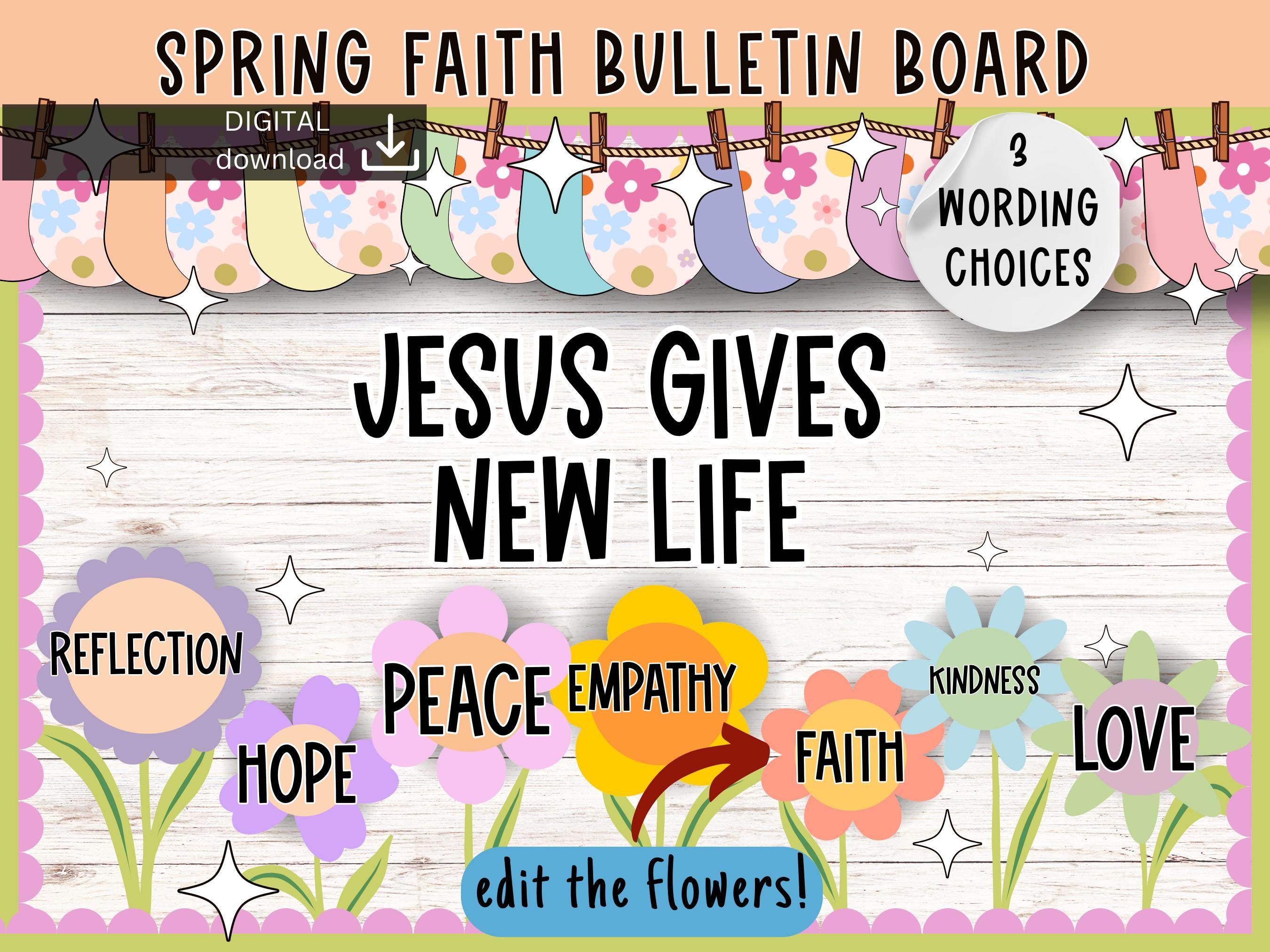 Spring Faith Bulletin Board | Catholic March Bulletin Board | Jesus ...