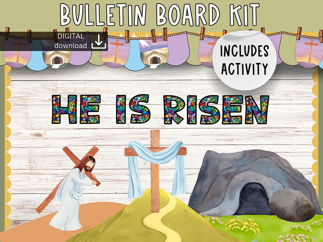 Easter Bulletin Board | Jesus Bulletin Board | He is Risen Bulletin ...