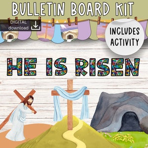 Easter Bulletin Board | Jesus Bulletin Board | He is Risen Bulletin ...