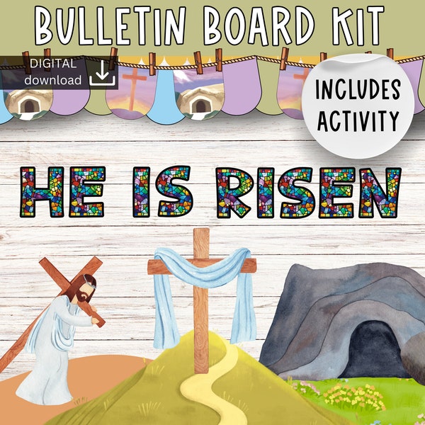 He is Risen Bulletin Board - Etsy