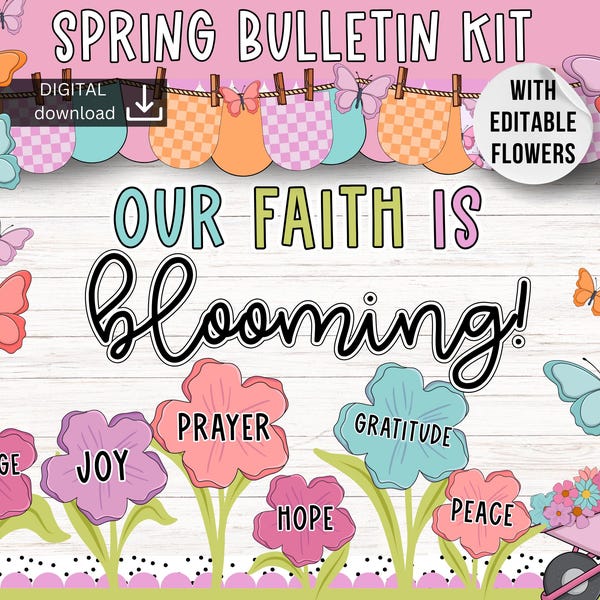 Spring Church Bulletin Board - Etsy