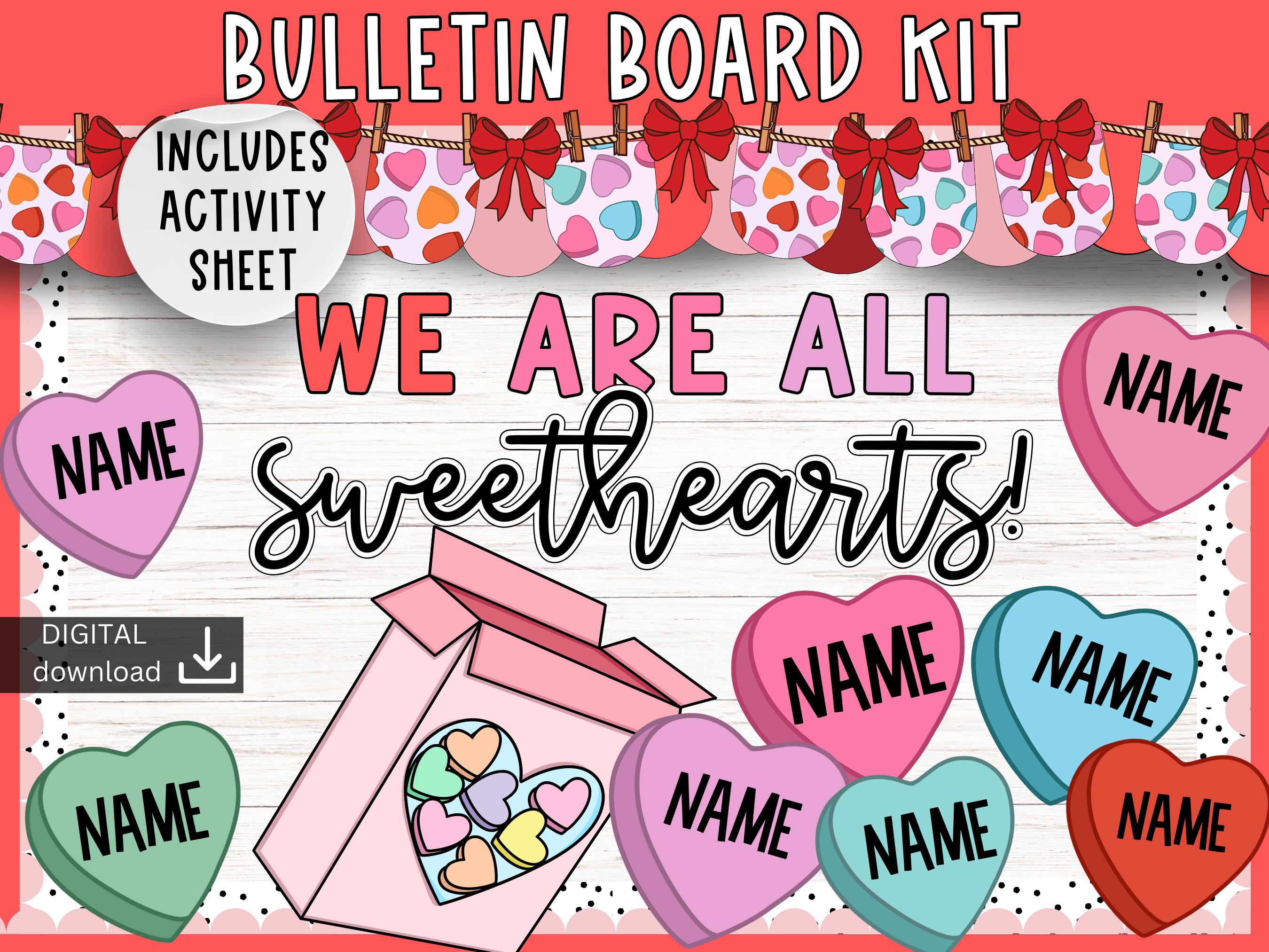 Valentine Bulletin Board | Love Hearts Bulletin Kit | Sweet Heart Decor ...