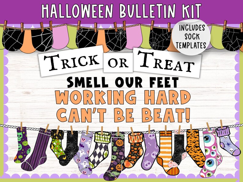 Halloween Bulletin Board Kit | Trick or Treat Bulletin Board | Spooky ...