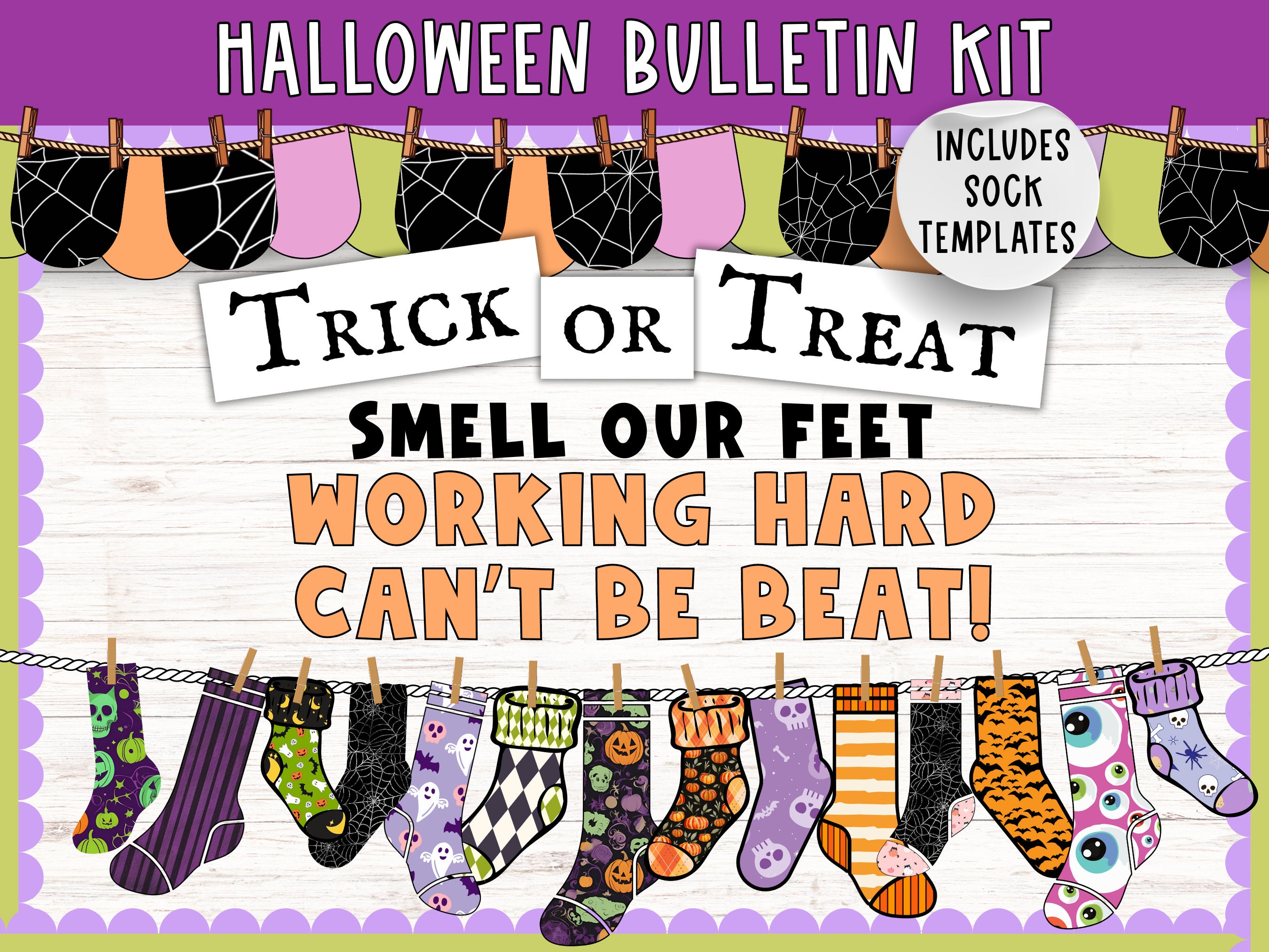 Halloween Bulletin Board Kit | Trick or Treat Bulletin Board | Spooky ...