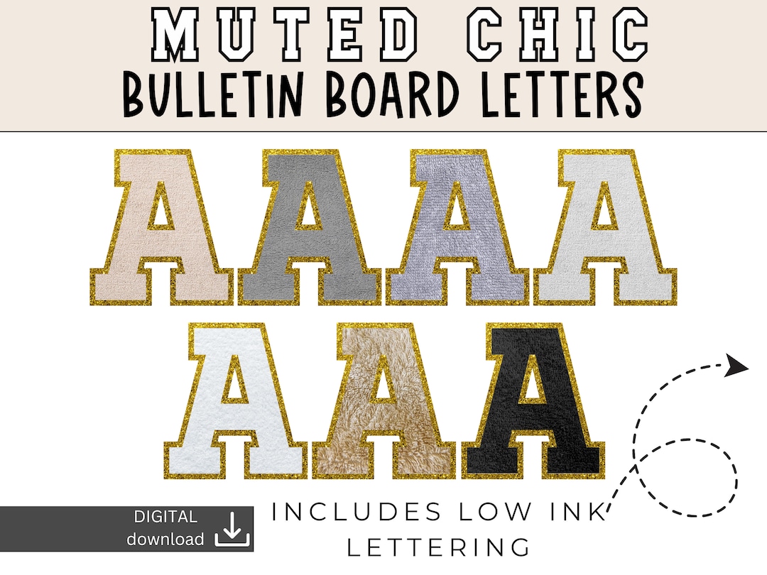 Alphabet Bulletin Board Kit | Printable Bulletin Lettering | Muted Chic ...