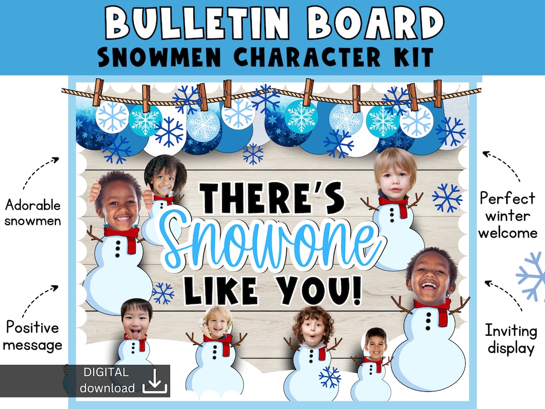 Snowman Bulletin Board | Christmas Bulletin Board | Decor for Winter ...