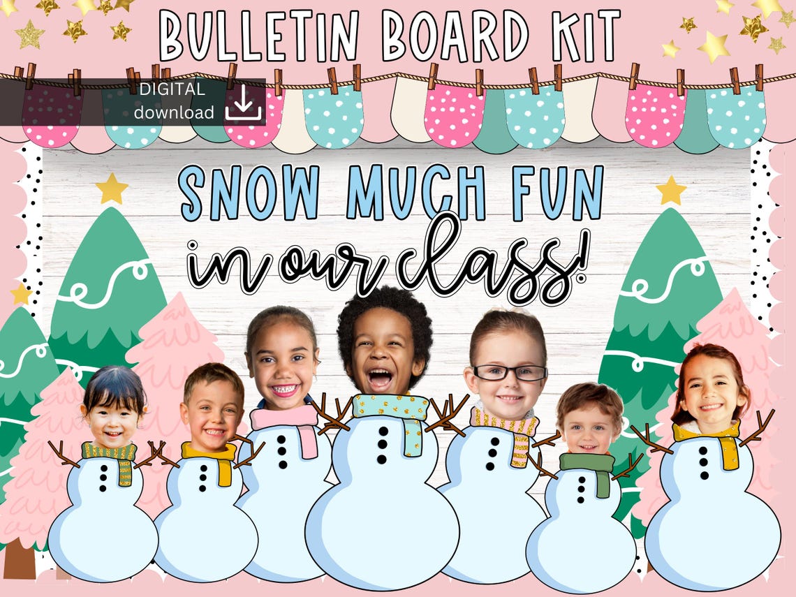 Snowman Bulletin Board Kit | Classroom Decor for Winter | Childrens ...