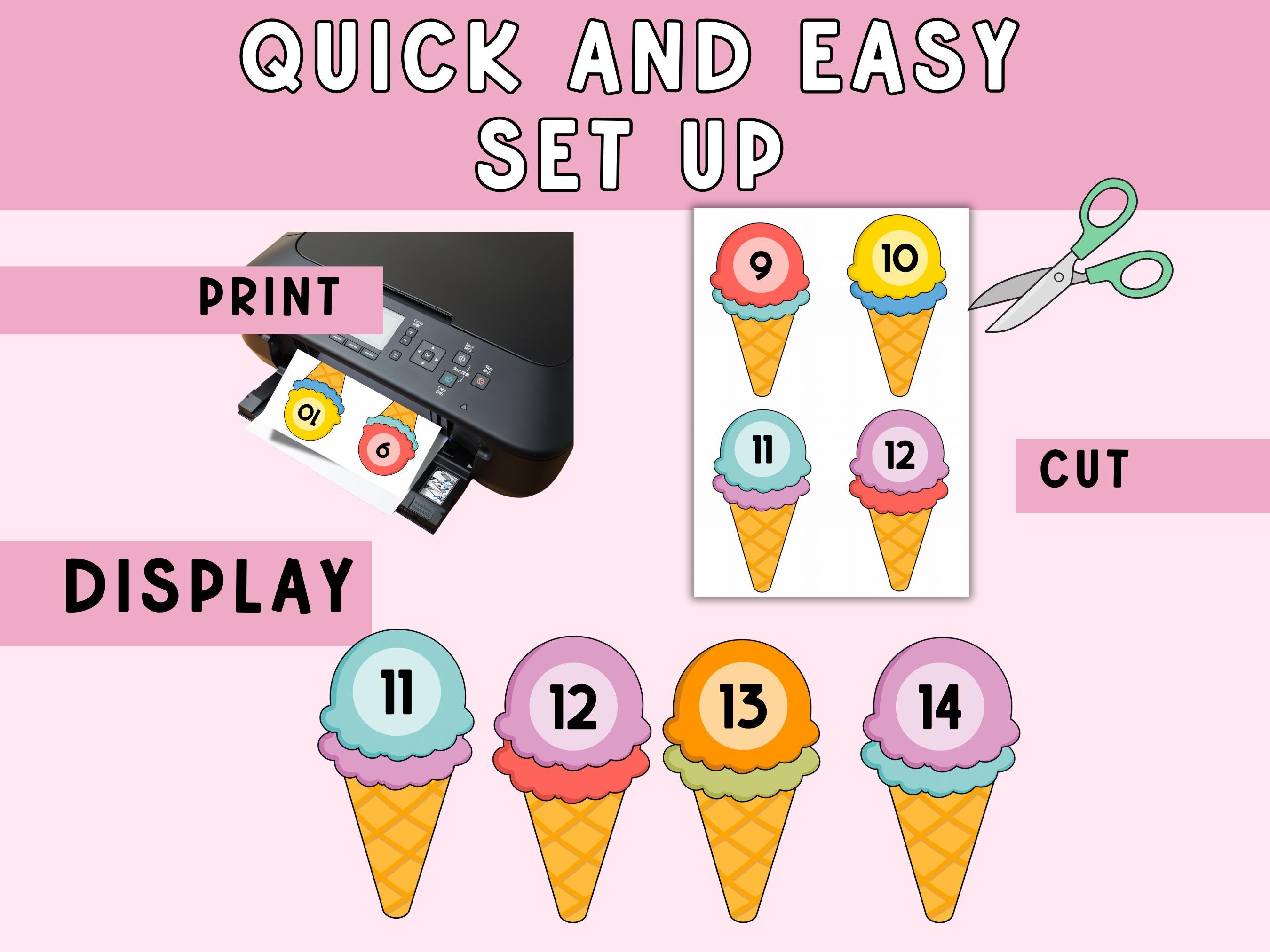 Summer Countdown Bulletin Board Kit: Ice Cream Theme (digital Download ...