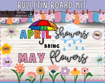 Teachers School Classroom Door Decoration/spring/ April Showers Bring ...