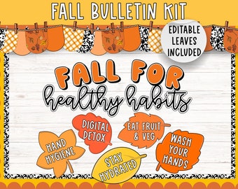 Fall for Healthy Habits Bulletin | Health Bulletin Board | Nurse ...