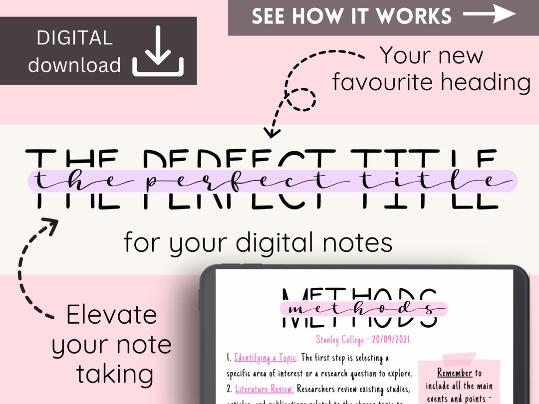 Title Font Heading Fonts Digital Planner Font Student - Etsy