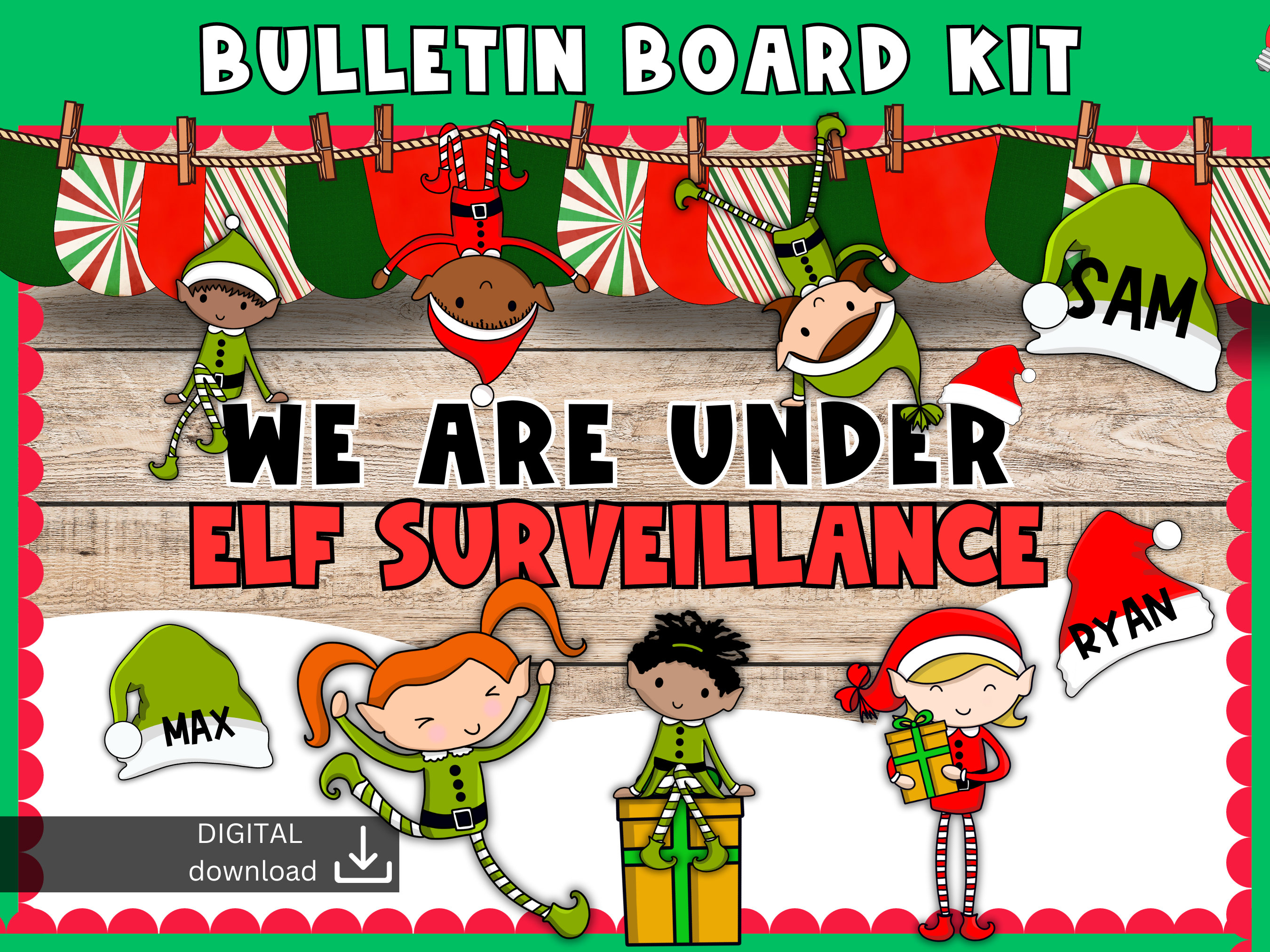 Elf Classroom Naughty Elf Bulletin Board Christmas Bulletin Board ...