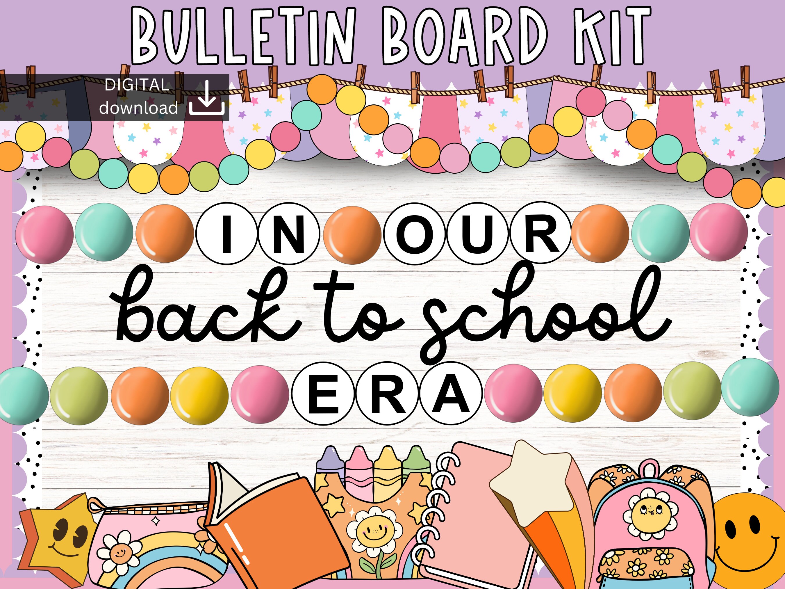 Back to School Bulletin Board Kit: 'in Our Era' Classroom Decor ...