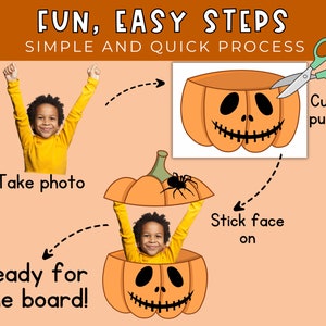 Pumpkin Bulletin Board | Halloween Classroom Decor | Childrens Faces ...