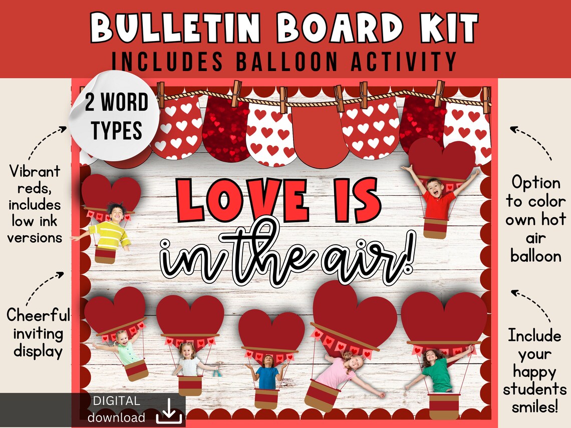 Valentine Bulletin Board | Children’s Faces Bulletin Board | February ...